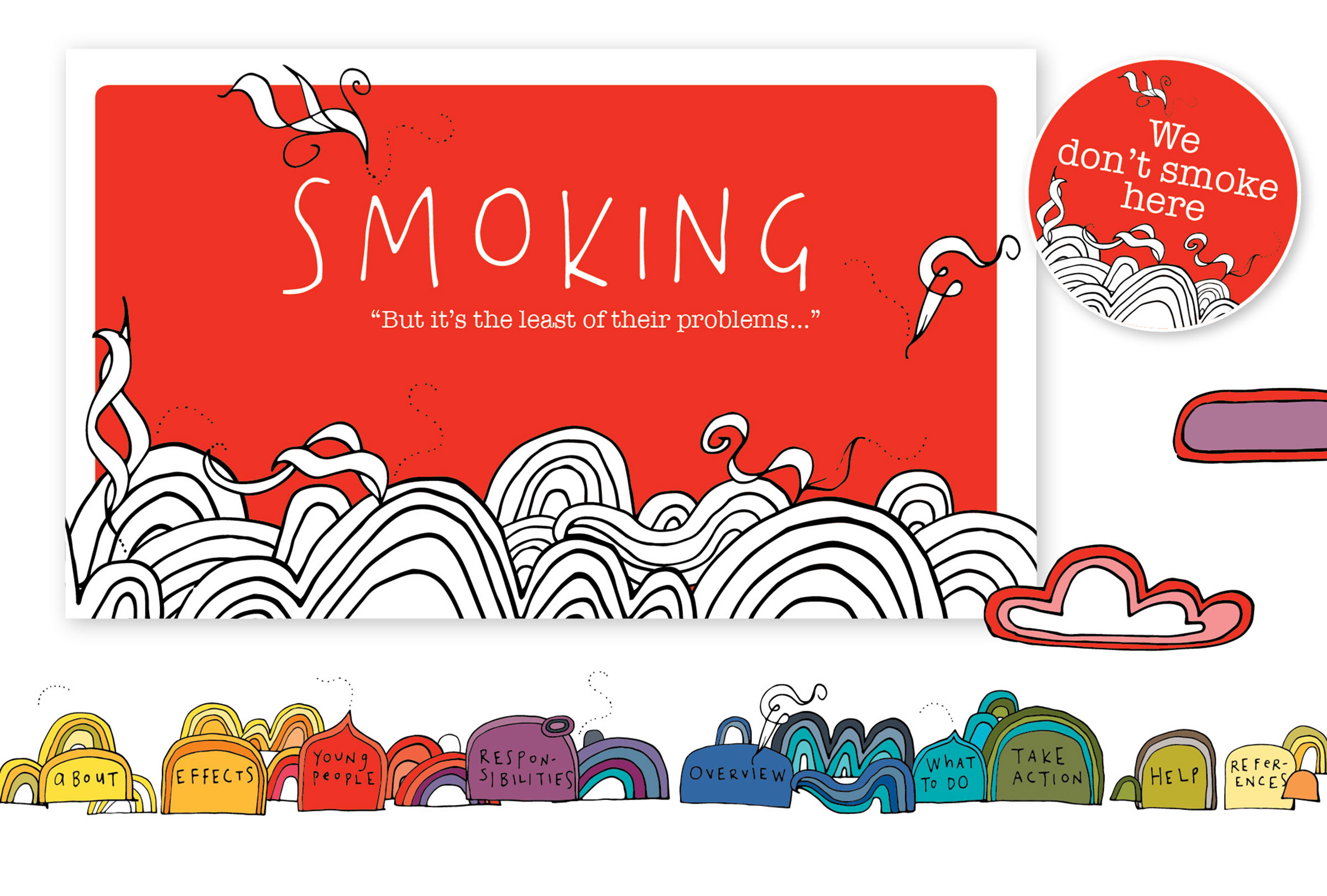 Smoke Free Booklet | Illustration | Cathy McAuliffe Design, Hobart Tasmania